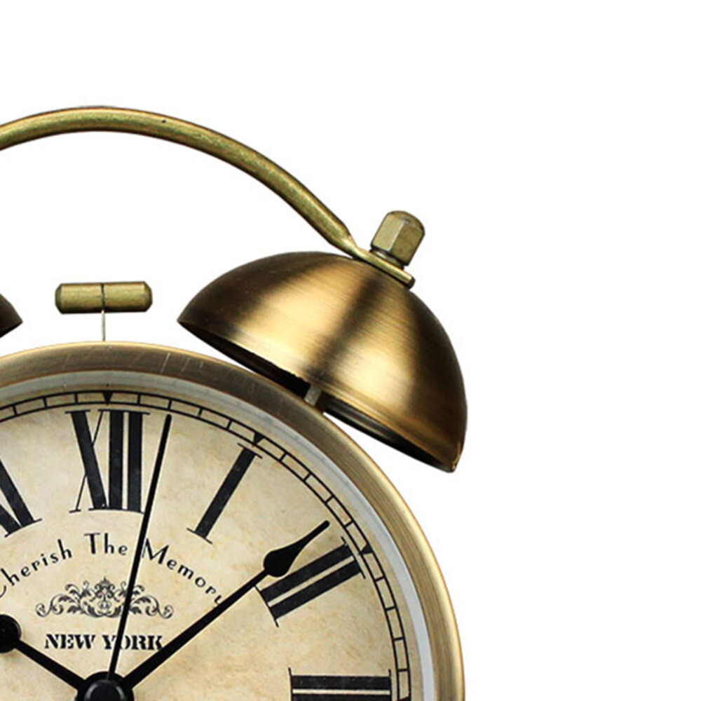 1PC Retro Round Desktop Clock Bell Small Alarm Clock for Home | eBay