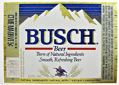 Anheuser-Busch BUSCH BEER label MO 12oz - 5-state CRVs Var. #10 | eBay