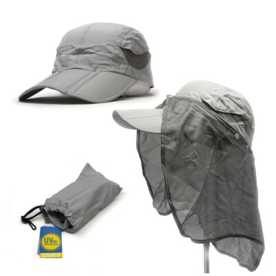 NEW Plain Pro Cool Mesh High Visibility UV Folding Baseball Cap UV ...