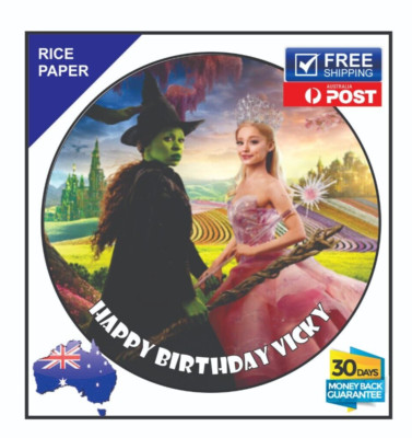 Wicked Edible Rice Paper Image Cake Birthday Party Topper 19cm round ...
