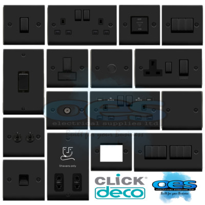 CLICK DECO MATT BLACK SWITCHES & SOCKETS INGOT BLACK INSERTS USB | eBay UK