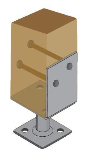 Galvanised Timber Post Support Hollow Stem Angle Plate 300mm | eBay