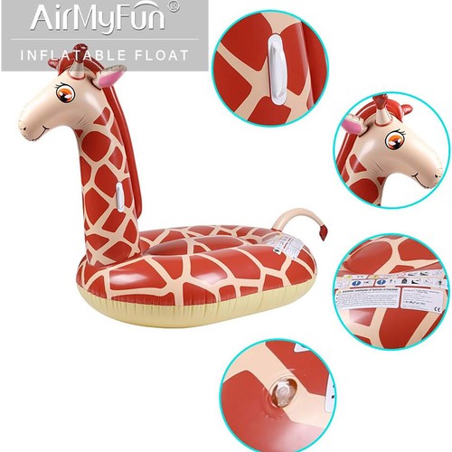 Airmyfun Giant Giraffe Inflatable Float Pool Raft Swimming Lounger Bed ...