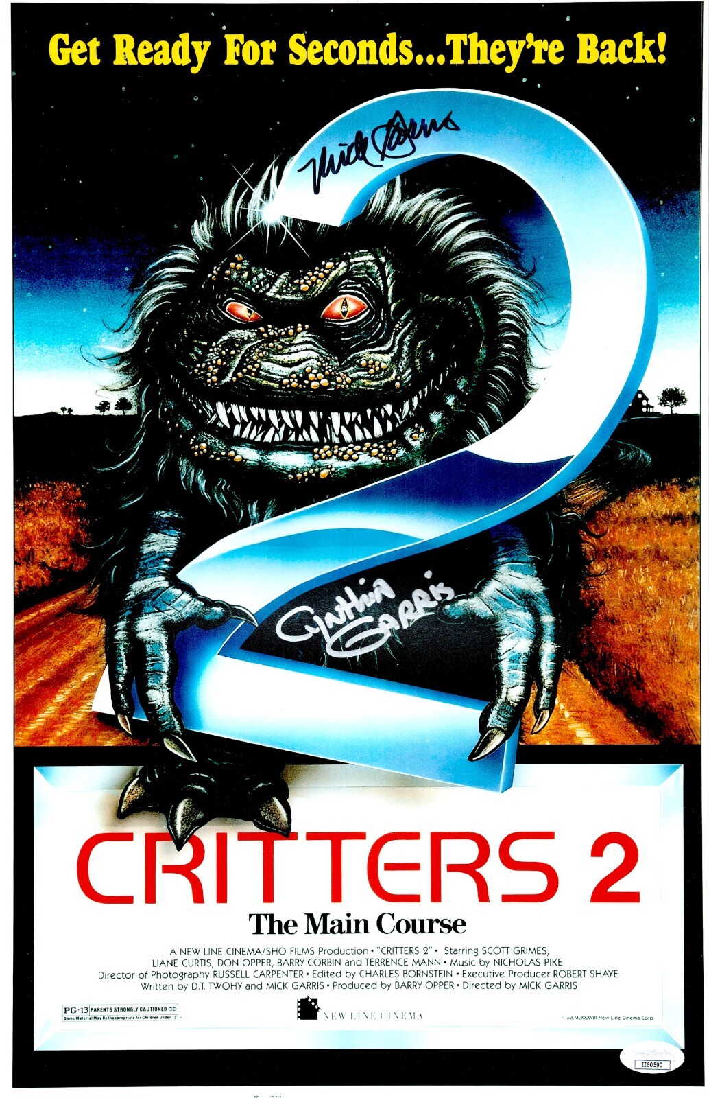 MICK & CYNTHIA GARRIS Signed CRITTERS TWO 11x17 Photo Autograph JSA COA ...
