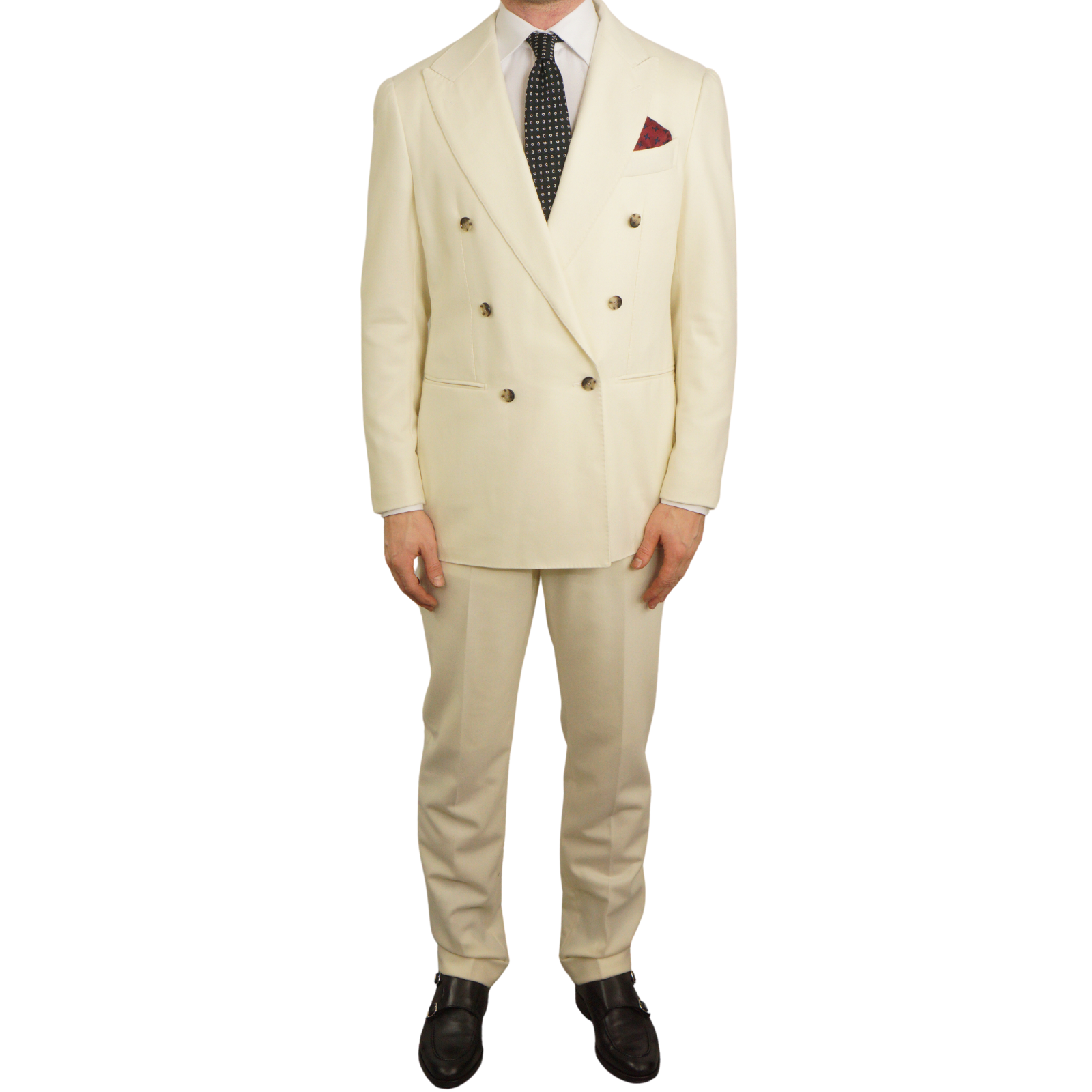 Men Suitsupply Suit Havana Double Breasted Circular Wool Flannel EU50 ...