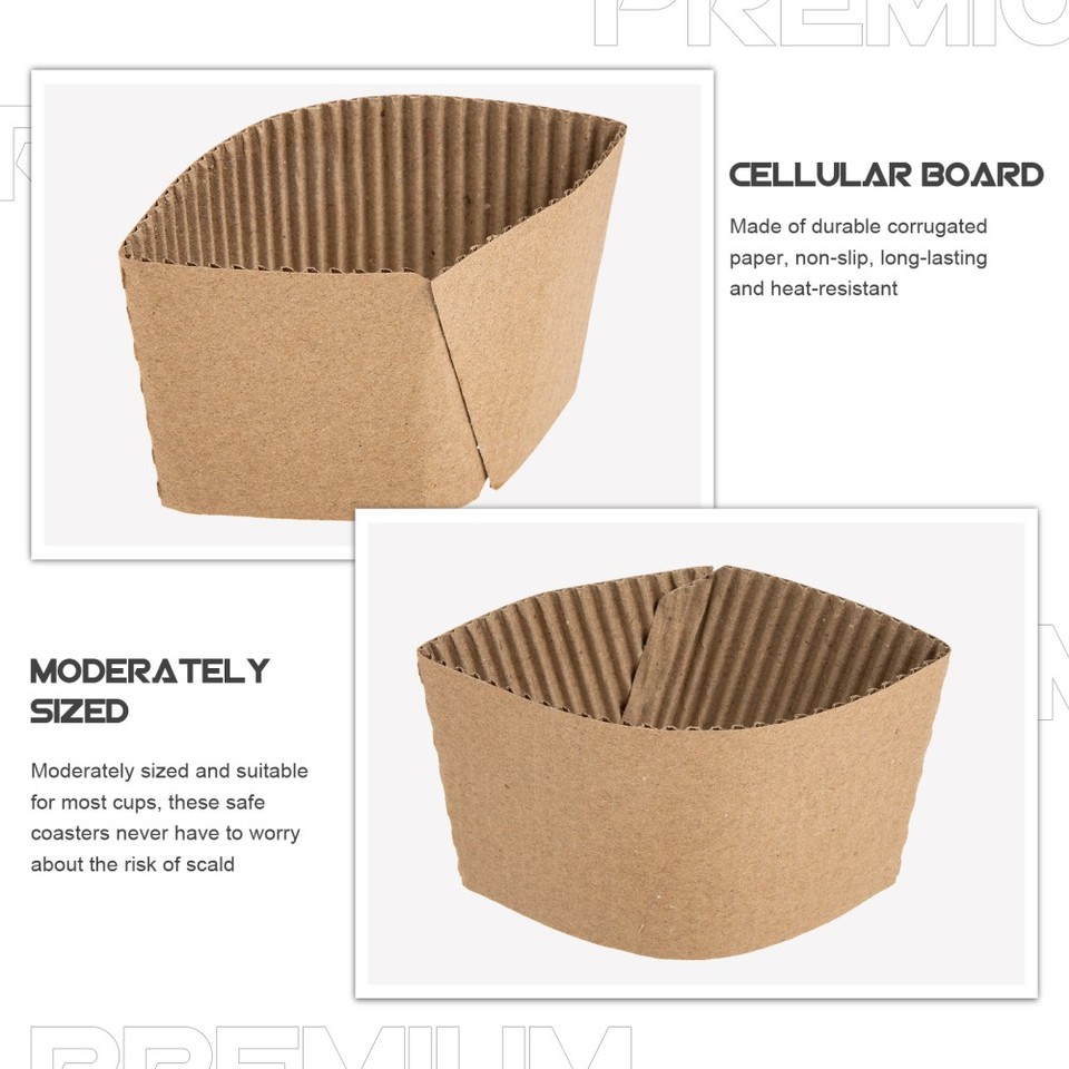 50 Pcs Cup Protective Sleeve Heat Resistant Paper Coffee Cups Sleeves ...