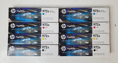 HP New/Sealed 8-Pack 972A(BlackYellowMagenta) 972x(Cyan) PageWide ...