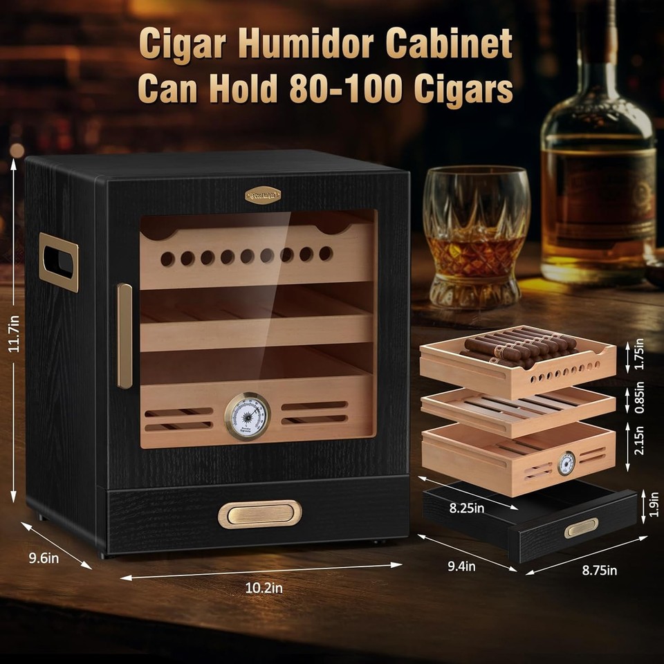 Cigar Humidor Cabinet, Cigar Cabinet Humidor with Spanish Cedar Wood ...