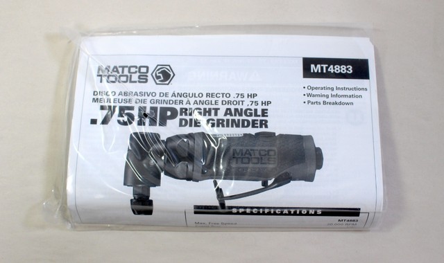 Matco Tools MT4883 .75hp 90 Angle Die Grinder 25 000rpm Ships for sale ...