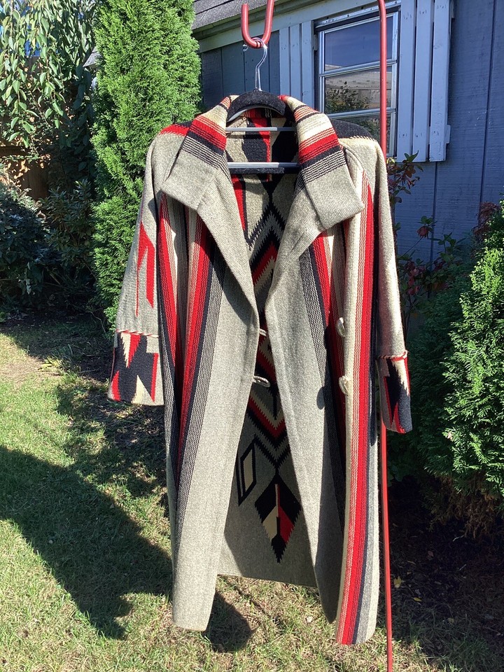 Chimayo Blanket Coat 1930s Native American Granscraft Duster XXL ...