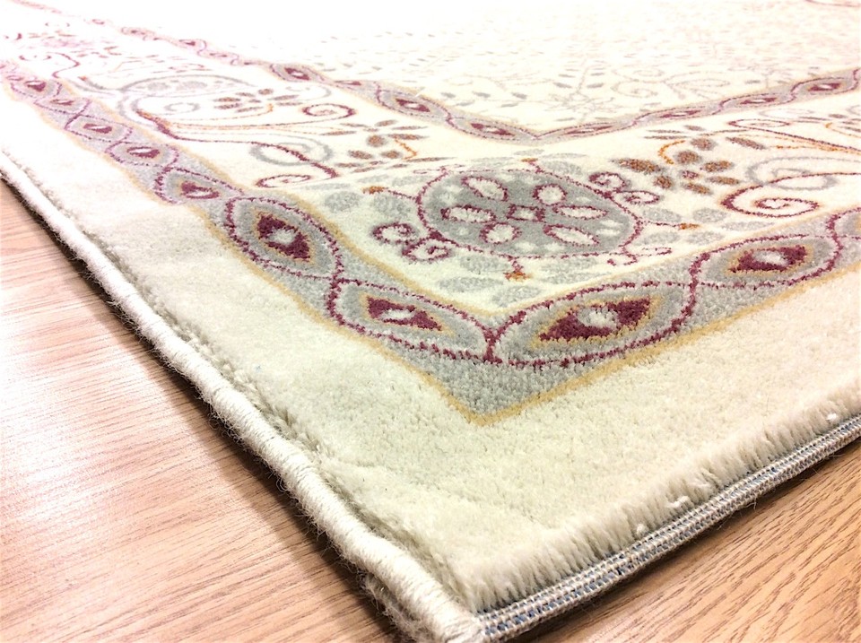 QUALITY CREAM GREY CLASSIC Classic Oriental Bordered Wool Rug XL ...