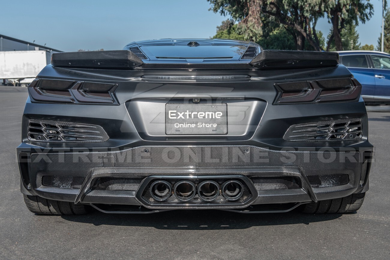 CARBON FIBER Rear Wing Wicker Bill Extension Winglets For 23-Up ...