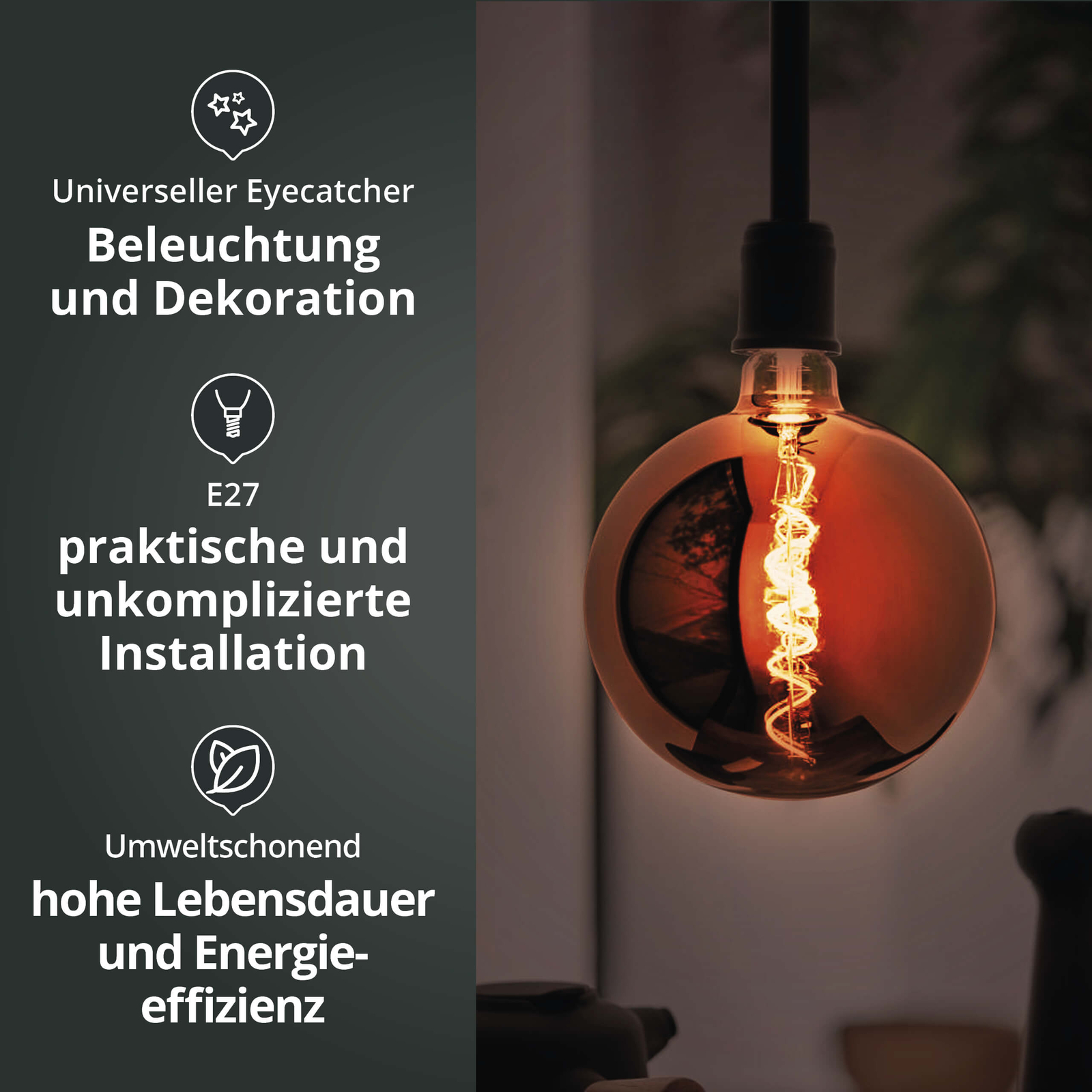 EGLO 11897 LED Bulbs E27 Decorative Lamp Bulb Copper Red Filament 1600K ...