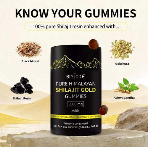 Himalayan Shilajit GOLD Gummies, Organic, Extremely Potent 3000 mg ...