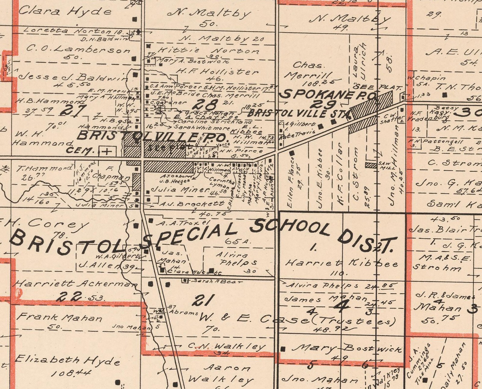 1899 Map of Bristol Township Trumbull County Ohio | eBay