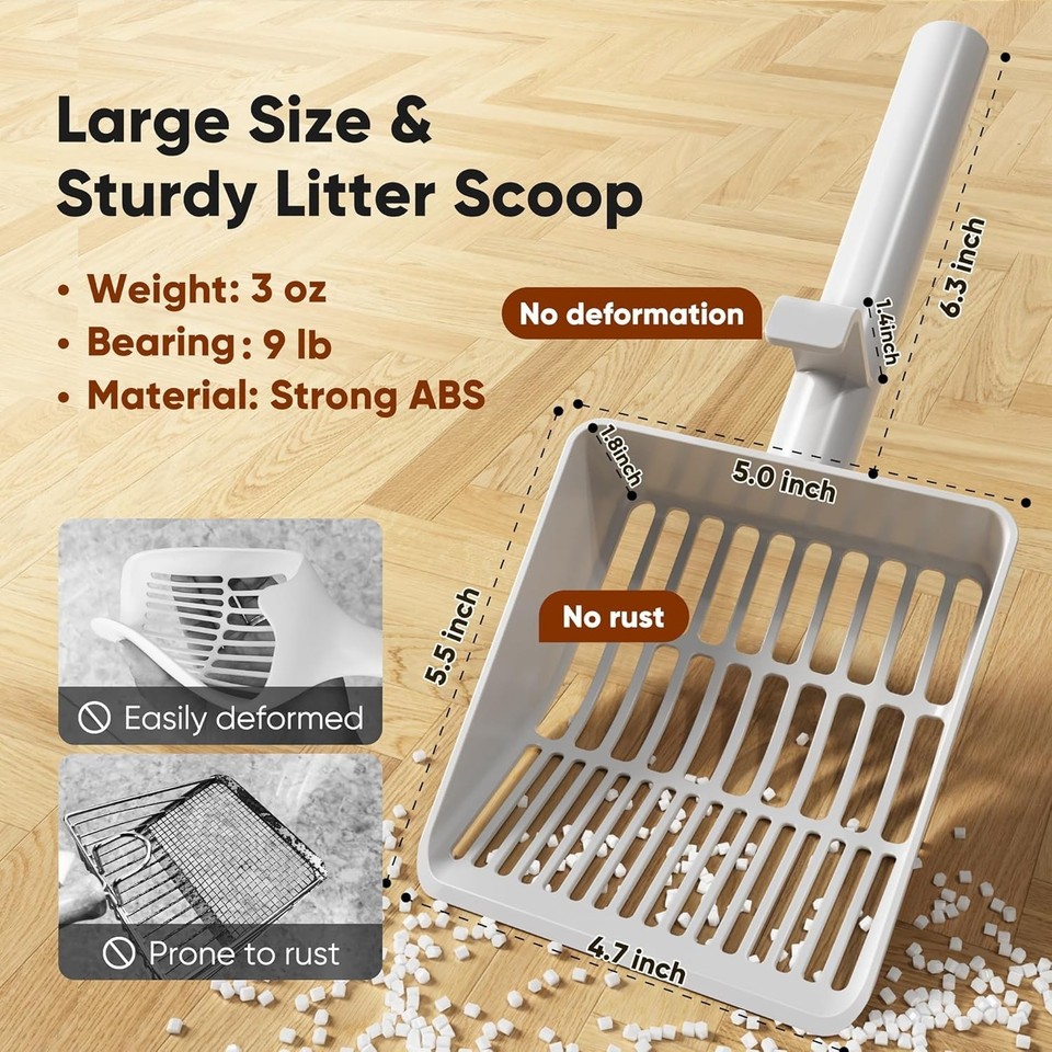 Fast Sifting Cat Litter Scoop, Stainless Steel Metal Litter Scooper with Deep Sh | eBay