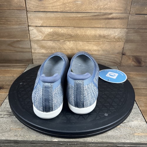 Clarks Womens Size 7 Carly Wish Blue Knit Flat Comfort Casual Slip On ...