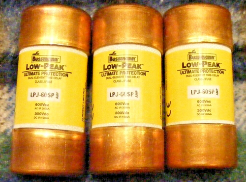 New! Lot of 3! Bussmann LPJ-60SP 60A 600V Free Shipping! | eBay