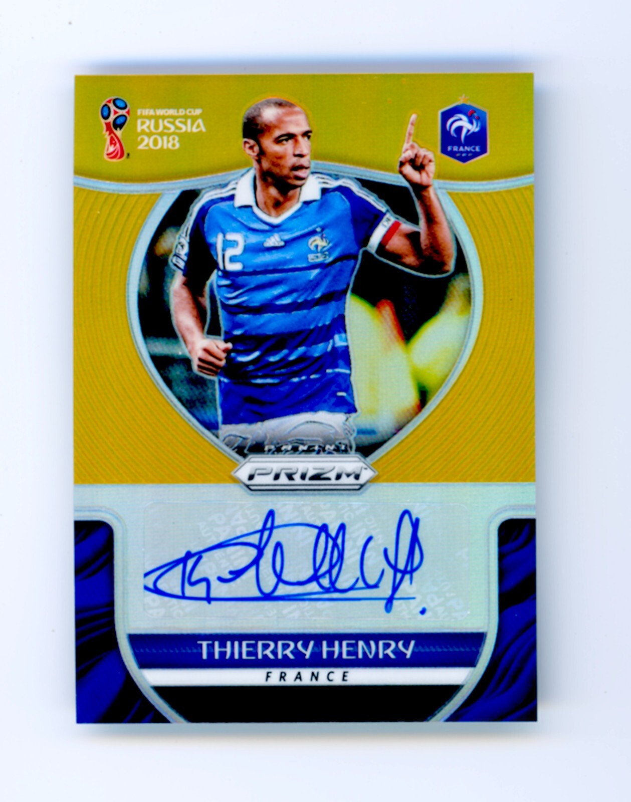 2018 Thierry Henry Panini Prizm World Cup Gold France Autographed Card ...