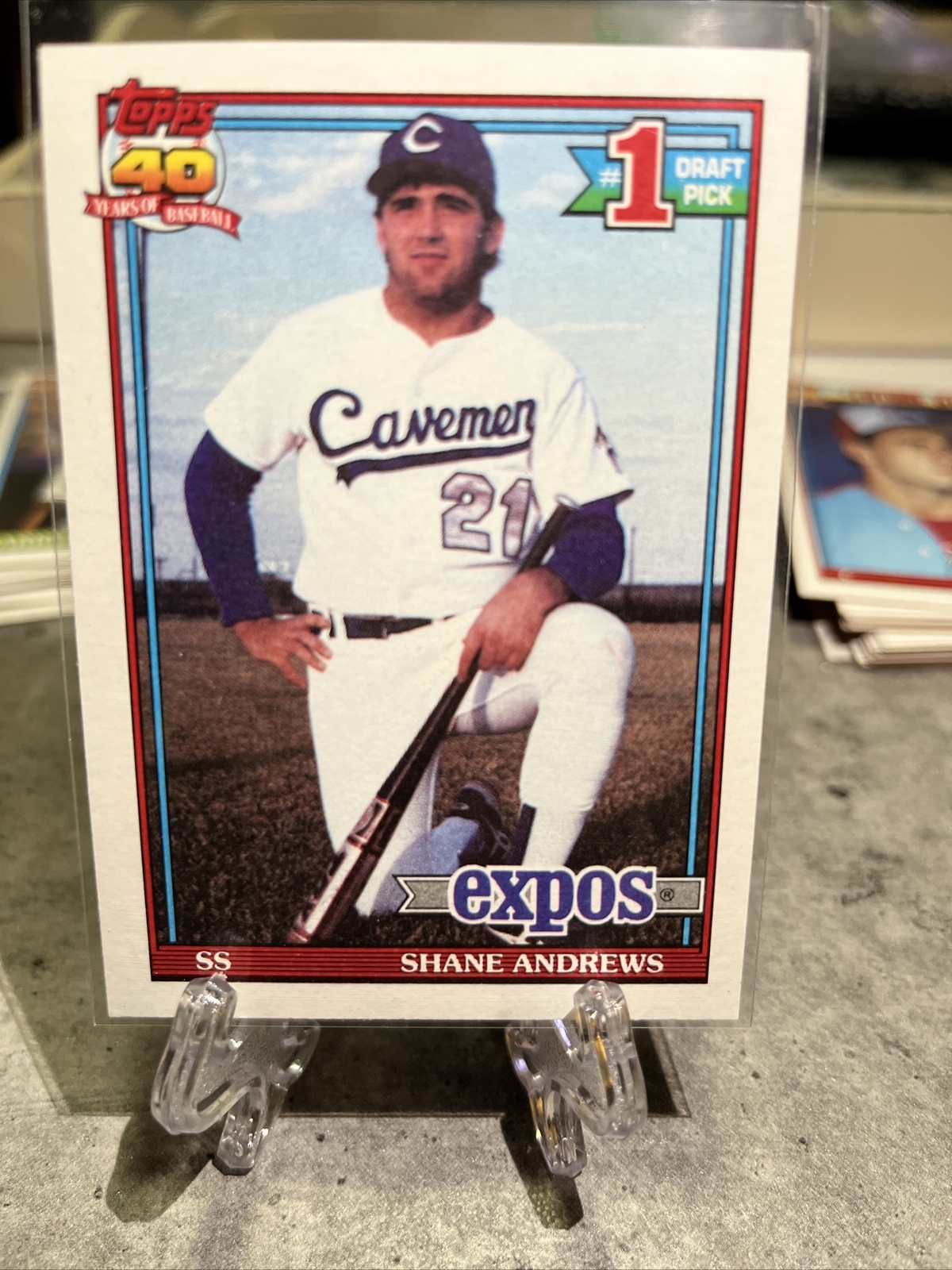 1991 Topps #1 Draft Pick Shane Andrews #74 EXPOS-40 YEARS OF BASEBALL ...