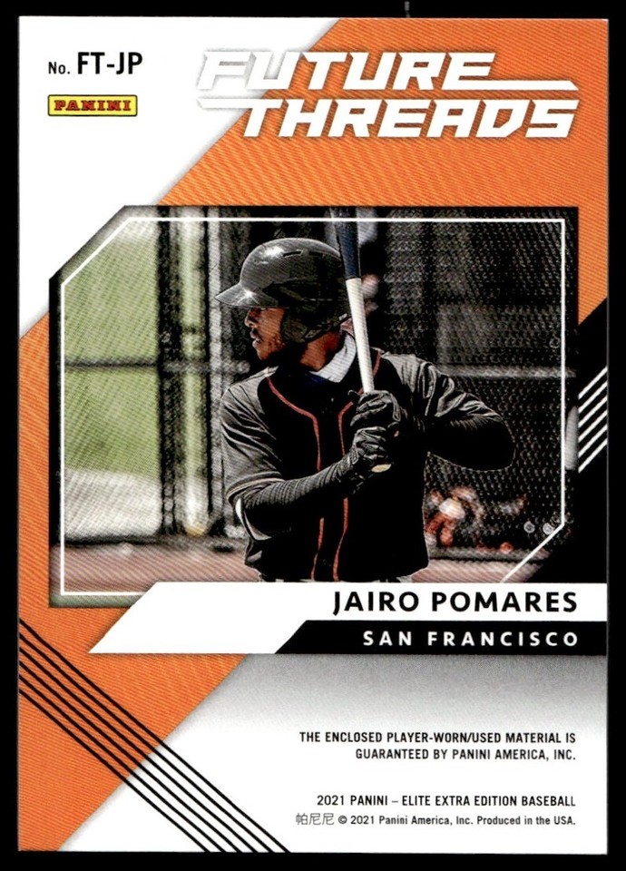 2021 Panini Elite Extra Edition Future Threads Jairo Pomares San ...