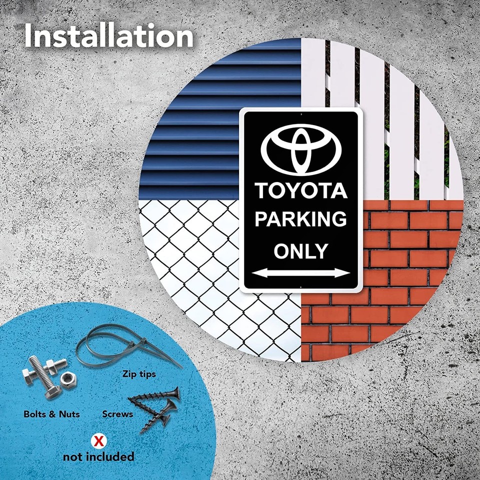 Toyota Parking Only Sign, Black Toyota Signs for Garage Bar Man Cave ...