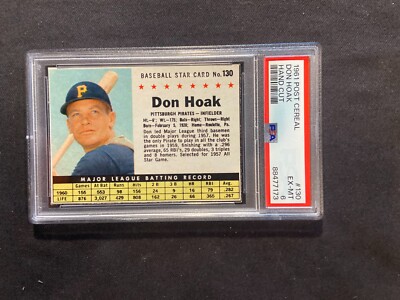 1961 Post Cereal hand cut grade 6 #130 Don Hoak | eBay