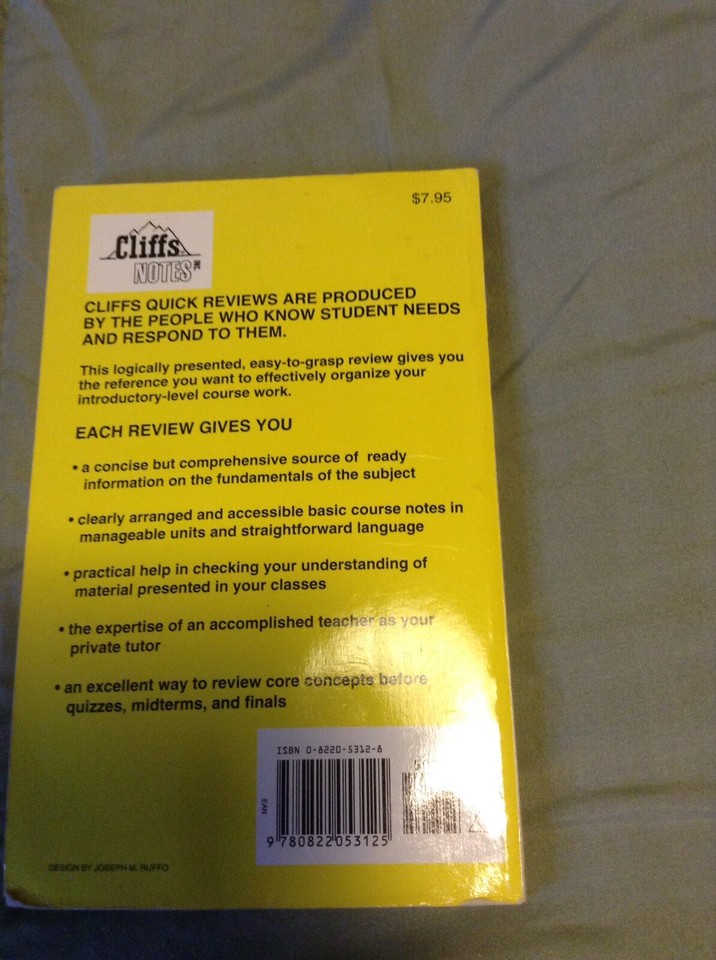 Cliffs Quick Review Calculus Paperback VGC | eBay