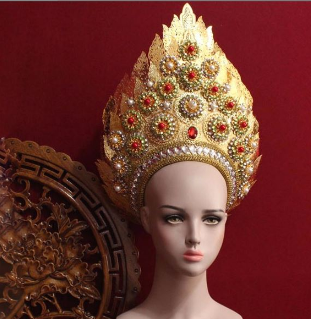 Ancient Chinese Wedding Headdress Elegant Royal Thai Princess Tiara ...