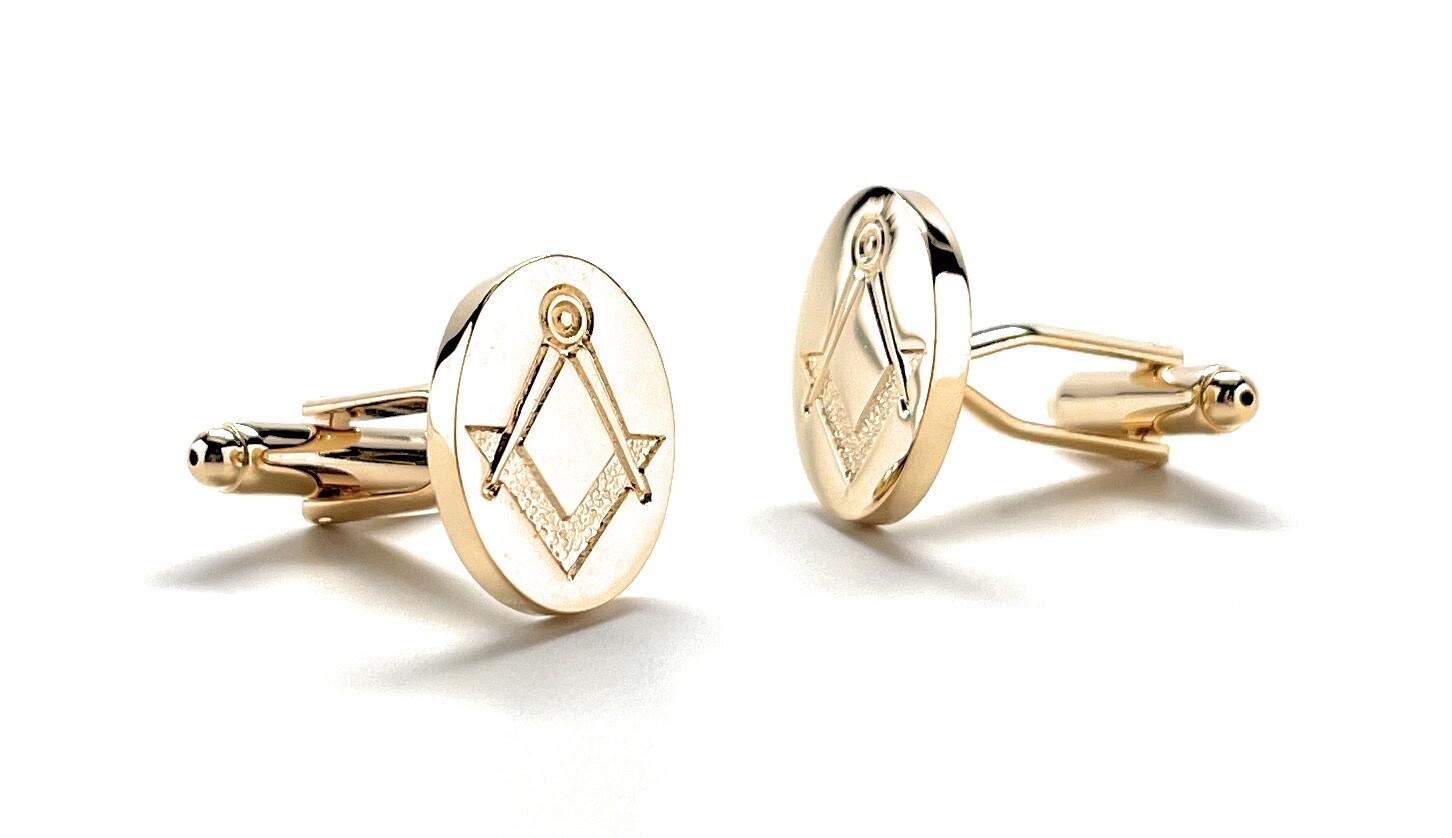 Freemason Cufflinks Freemasonry Cuff Links Gold Round Masonic Symbol Cufflinks | eBay