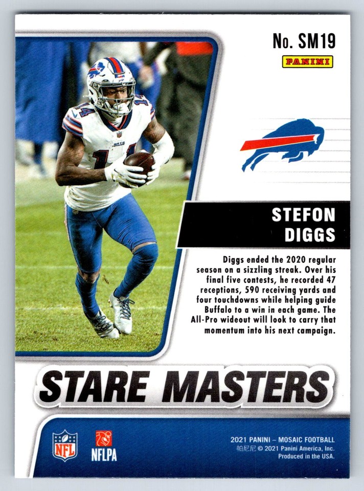 2021 Panini Mosaic #SM19 Stefon Diggs Bills Stare Masters | eBay