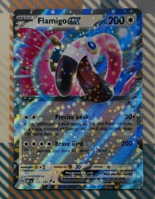 Pokemon Flamingo ex 160/191 Holo Ultra Rare Full Art Surging Sparks NM ...