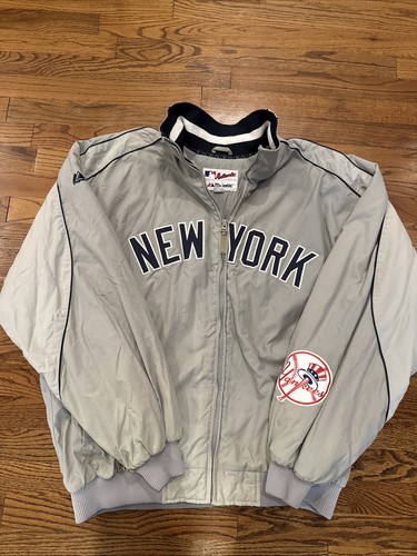 Vintage New York Yankees Majestic Authentic Gray Road Jacket Size XXL ...