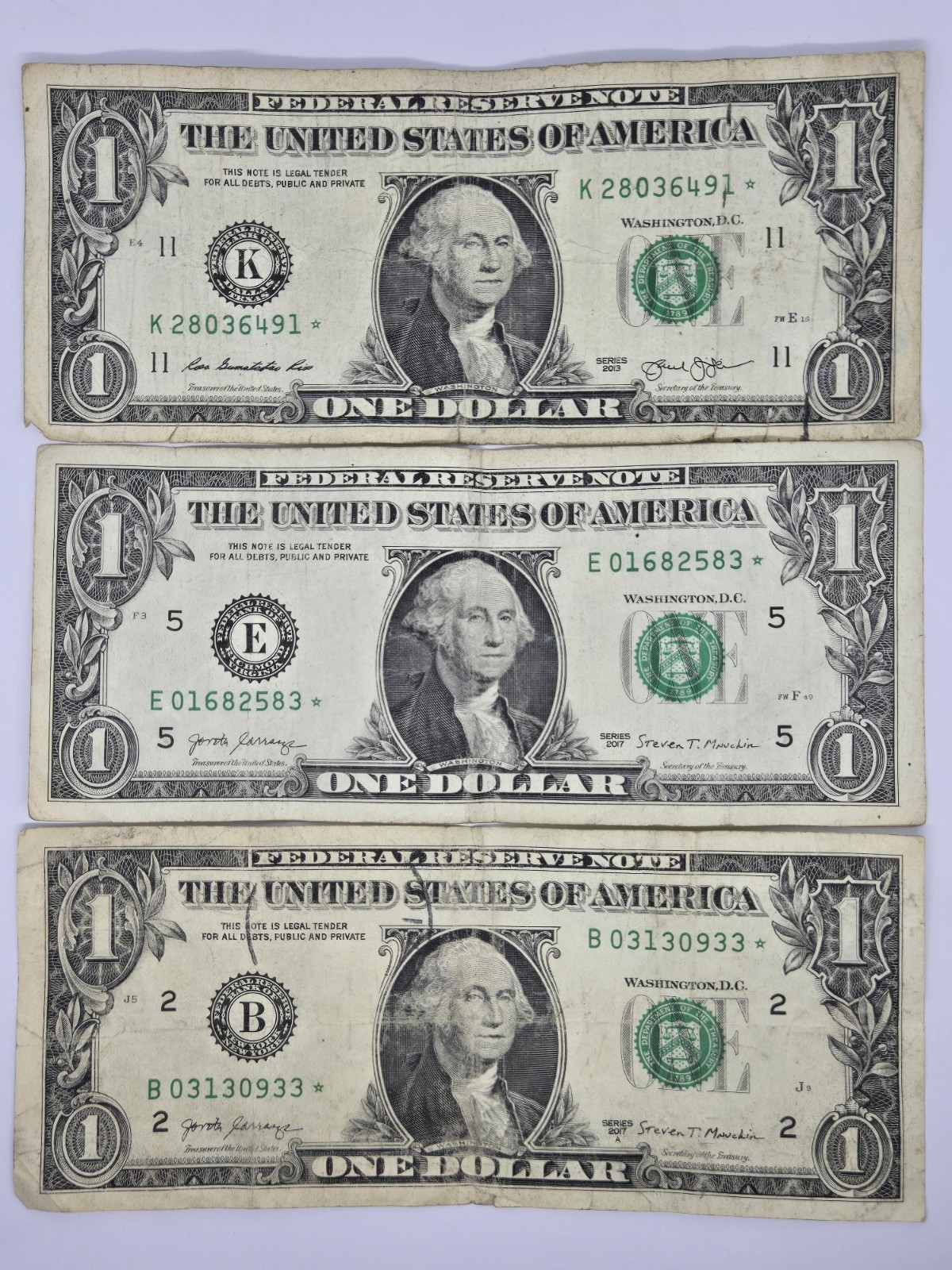 3x $1 Dollar Star Note Bill * Multi-years. All 3. | eBay