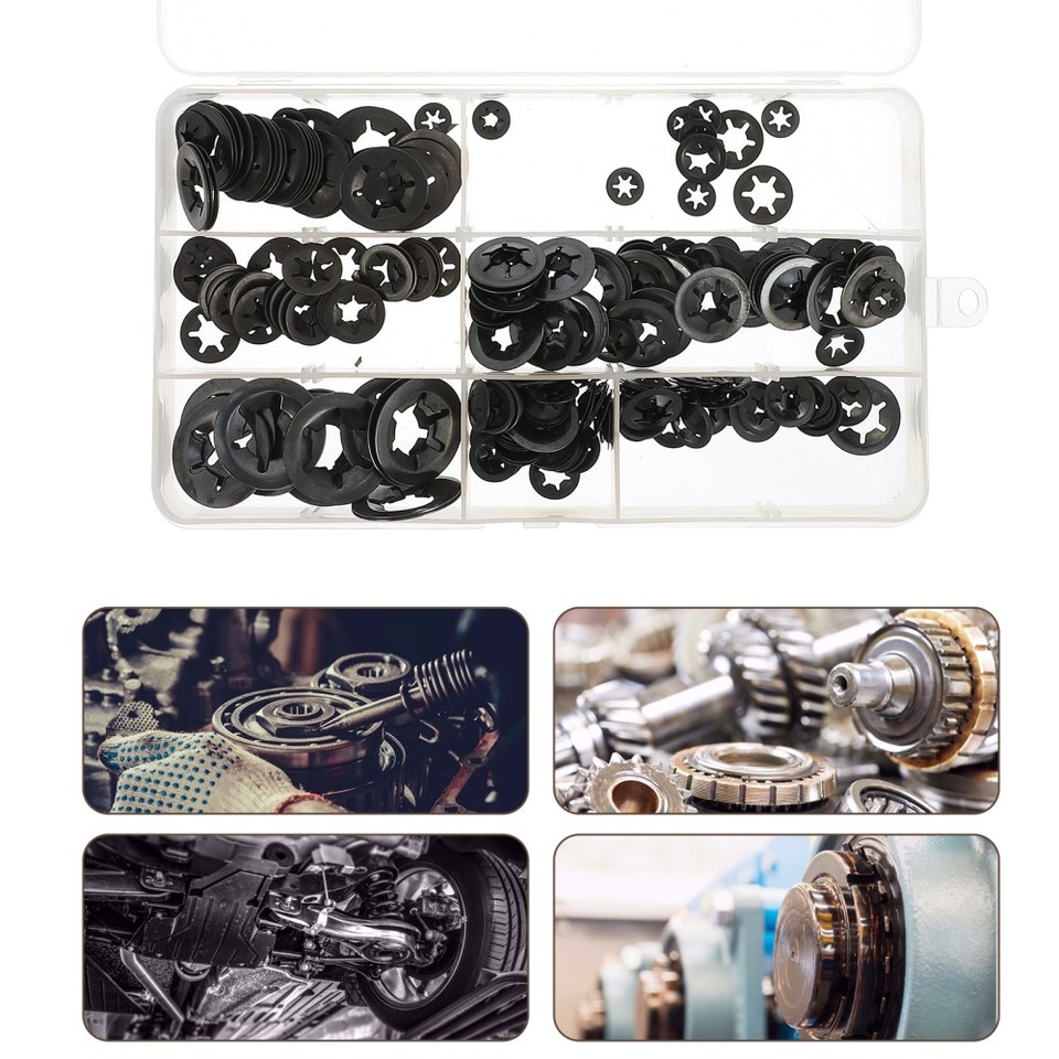 260 Pcs Washers Push On Washers Speeds Clips Fasteners Locking Washers ...