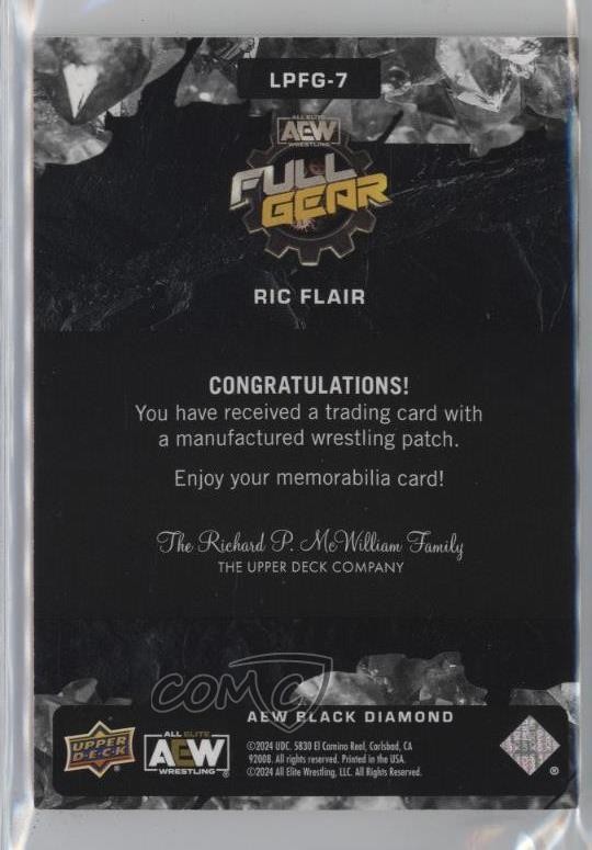 2024 Upper Deck Black Diamond AEW Event Logo Full Gear Ric Flair #LPFG ...