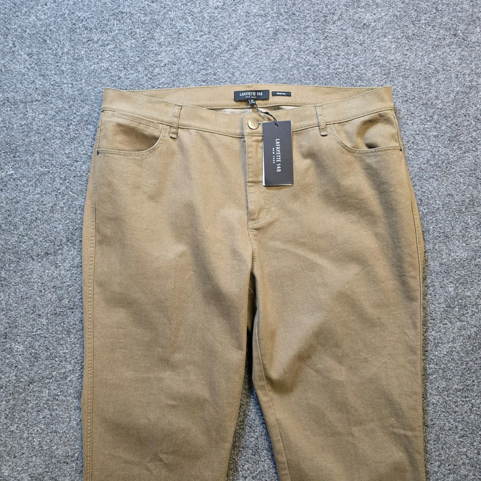 Lafayette 148 Jeans Women Size 14 Tan Beige Tapered Denim Pockets ...