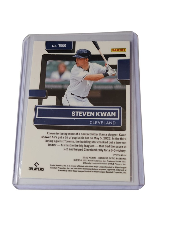 Steven Kwan 2022 Donruss Optic Rated Rookie #158 Silver Holo RC ...