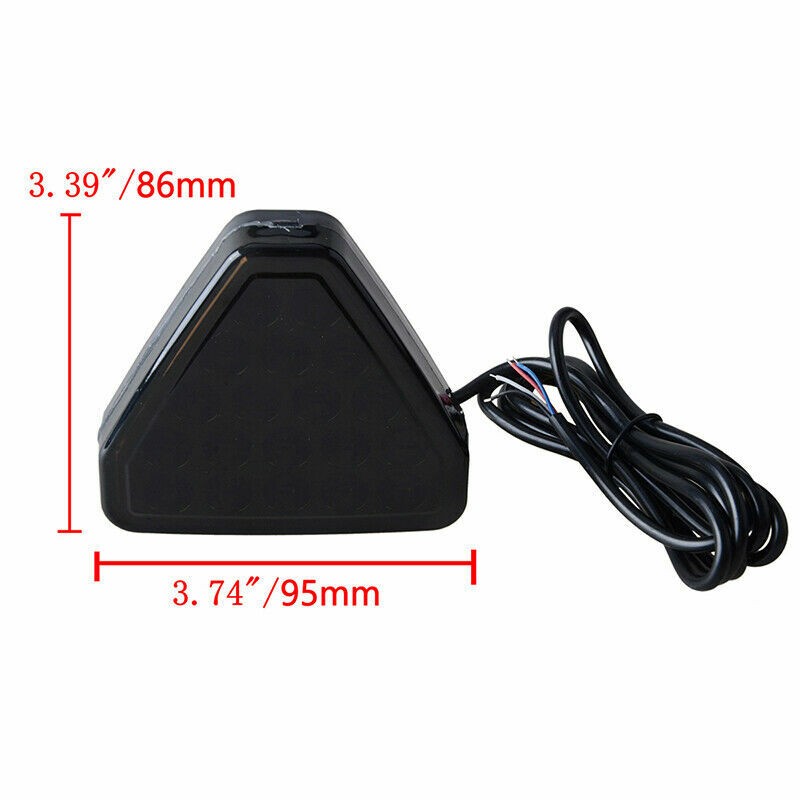 Universal F1 Style Triangle Rear Stop Tail Light 3rd Brake Strobe Light ...