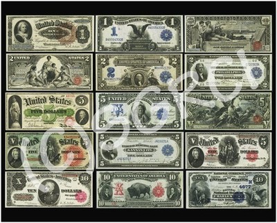 United States Large Size Currency Paper Money Poster 16" x 20 ...