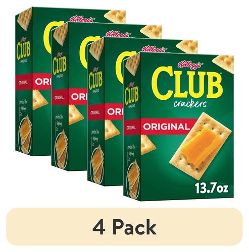 4 Pack Club Original Crackers Lunch Snacks 13.7 Oz Shelf-Stable Classic ...