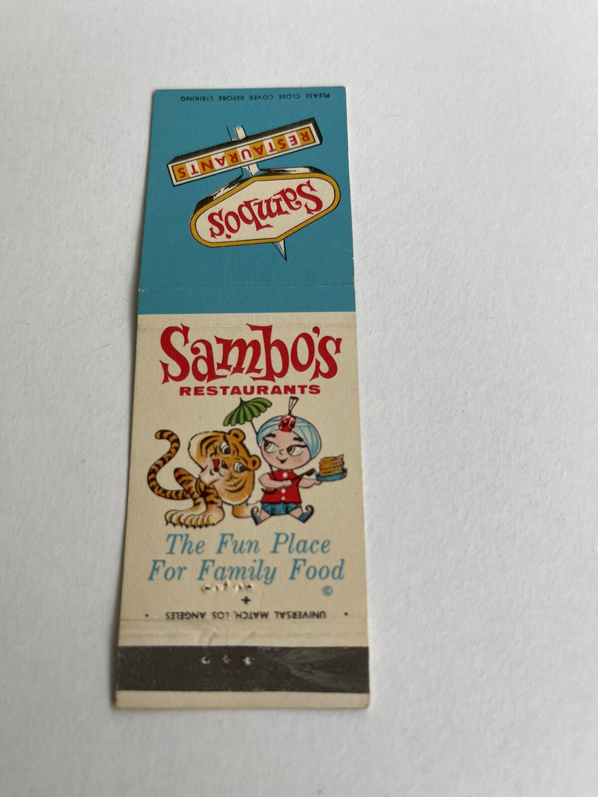 Vintage Matchbook Cover Sambo’s Restaurant Tiger Boy MB2 | eBay