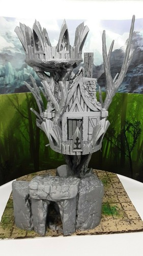 4 Piece Modular Elvish Treehouse Watchtower Tree Fort Scatter Terrain ...