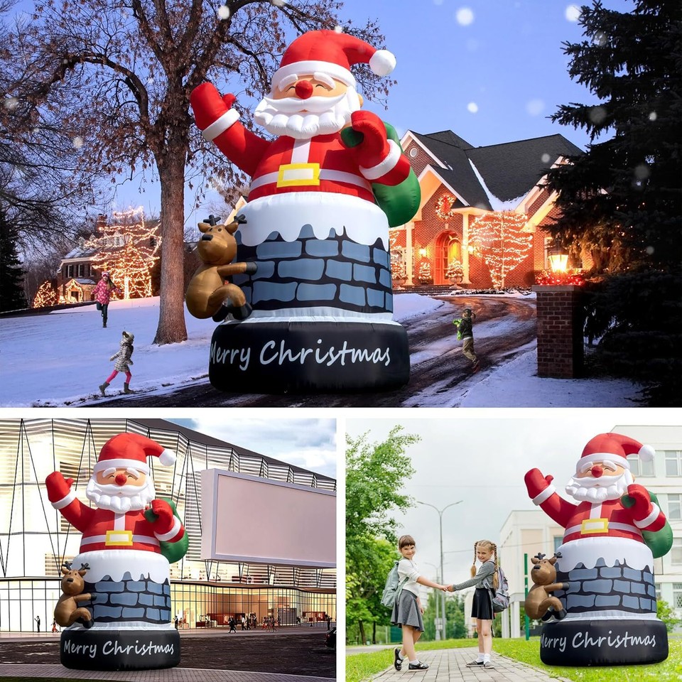 20FT 26FT 33FT Giant Inflatable Santa Claus Fit Outdoor Christmas ...