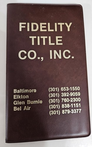 Business Card Holder Book Fidelity Title Co., Inc. circa 1989 Brown Vintage | eBay