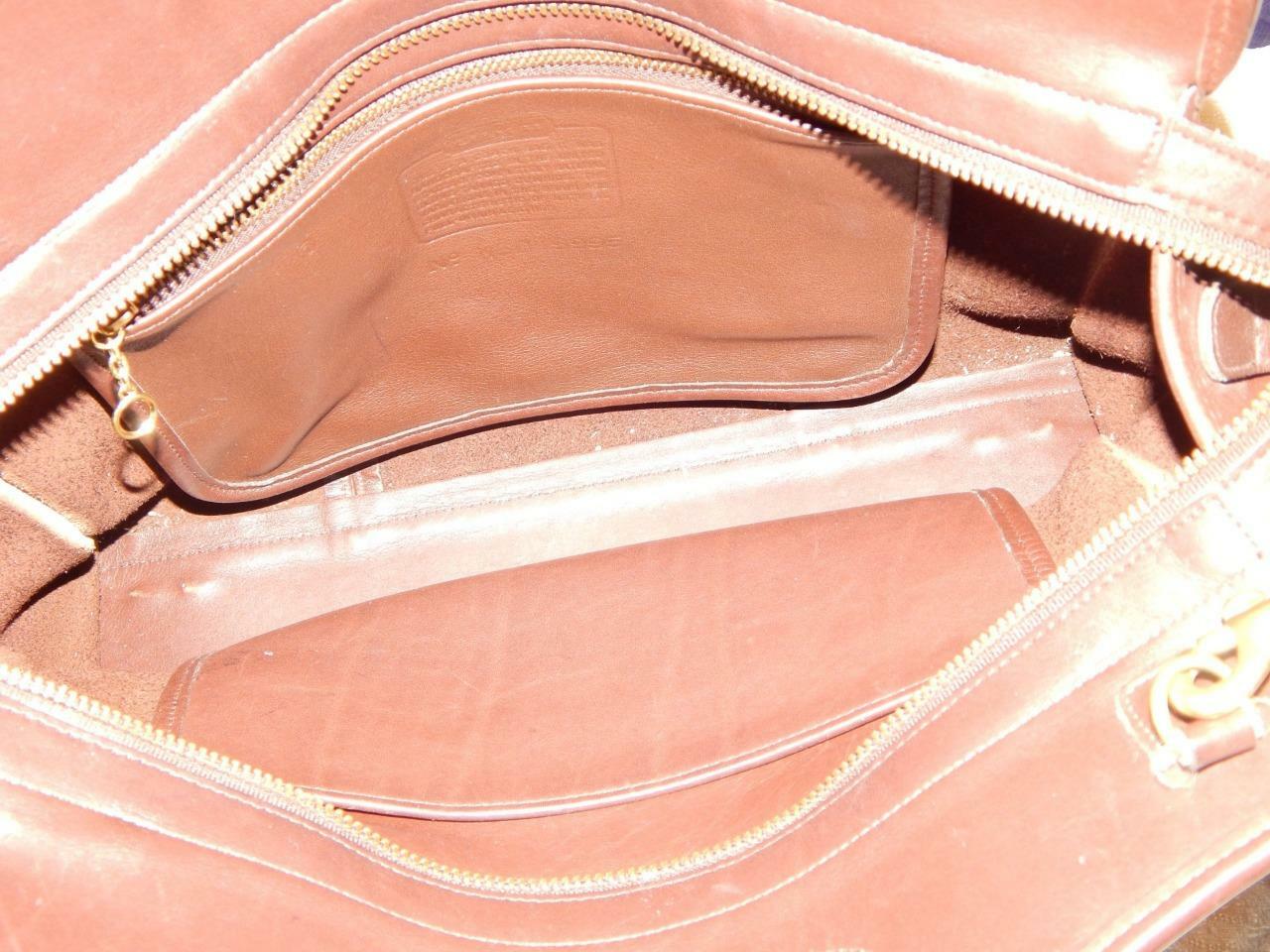 COACH 9995 LG Vtg Brown Leather Bucket Satchel Bag w Cross-body ...