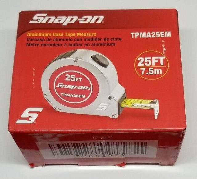 Snap-on Tools Aluminium Case 25 Foot Tape Measure TPMA25EM Ships for ...