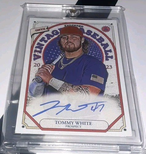 2023 Onyx Vintage Extended Auto Blue Ink Tommy White #VATW Auto | eBay