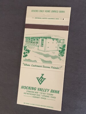 Vintage Ohio Matchbook: “Hocking Valley Bank” Albany, OH | eBay