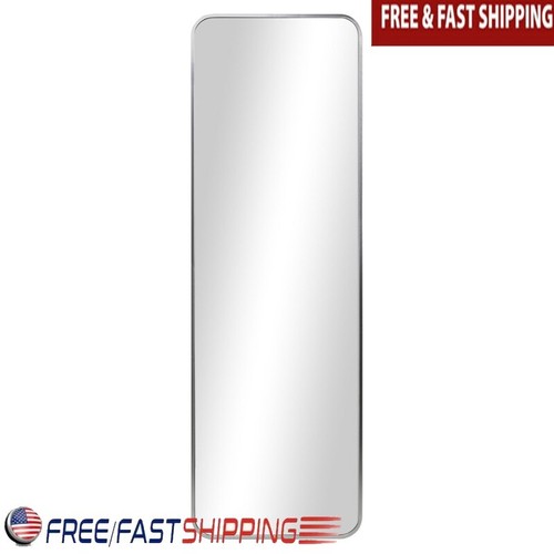 Aluminum Leaner Mirror 17x53 Rounded Rectangular Wall Mounted Anti-Tip ...